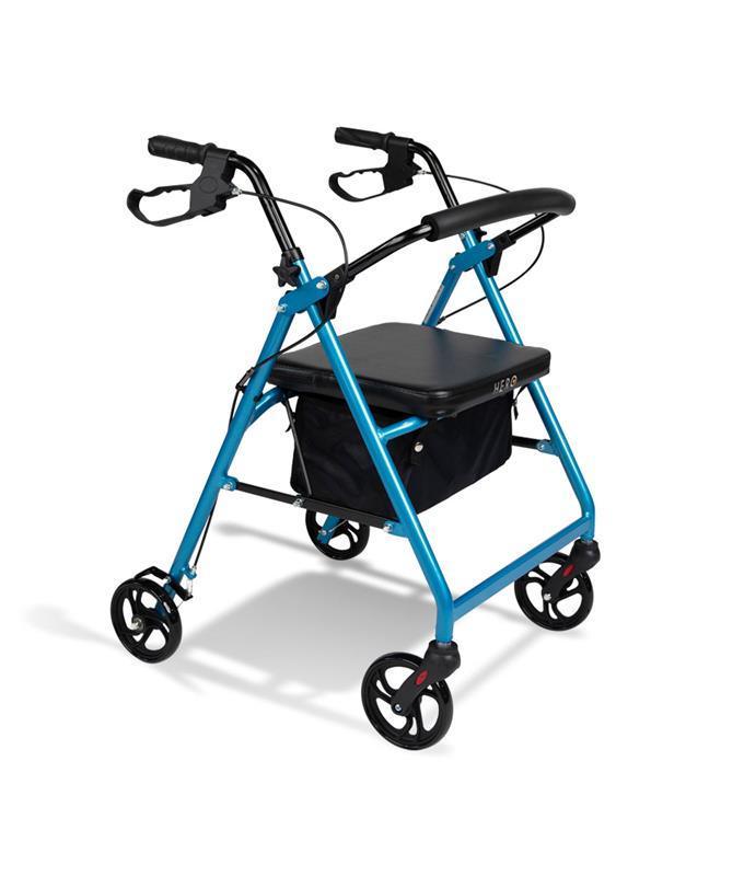 Hero Medical 4-Wheeled Mobility Walker – Walking Frame with Rollator ...