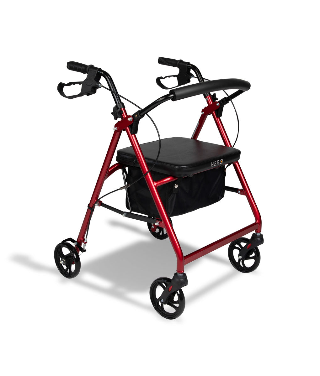 Hero Medical 4-Wheeled Mobility Walker – Walking Frame with Rollator ...