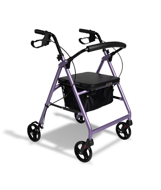 Hero Medical 4-Wheeled Mobility Walker – Walking Frame with Rollator ...