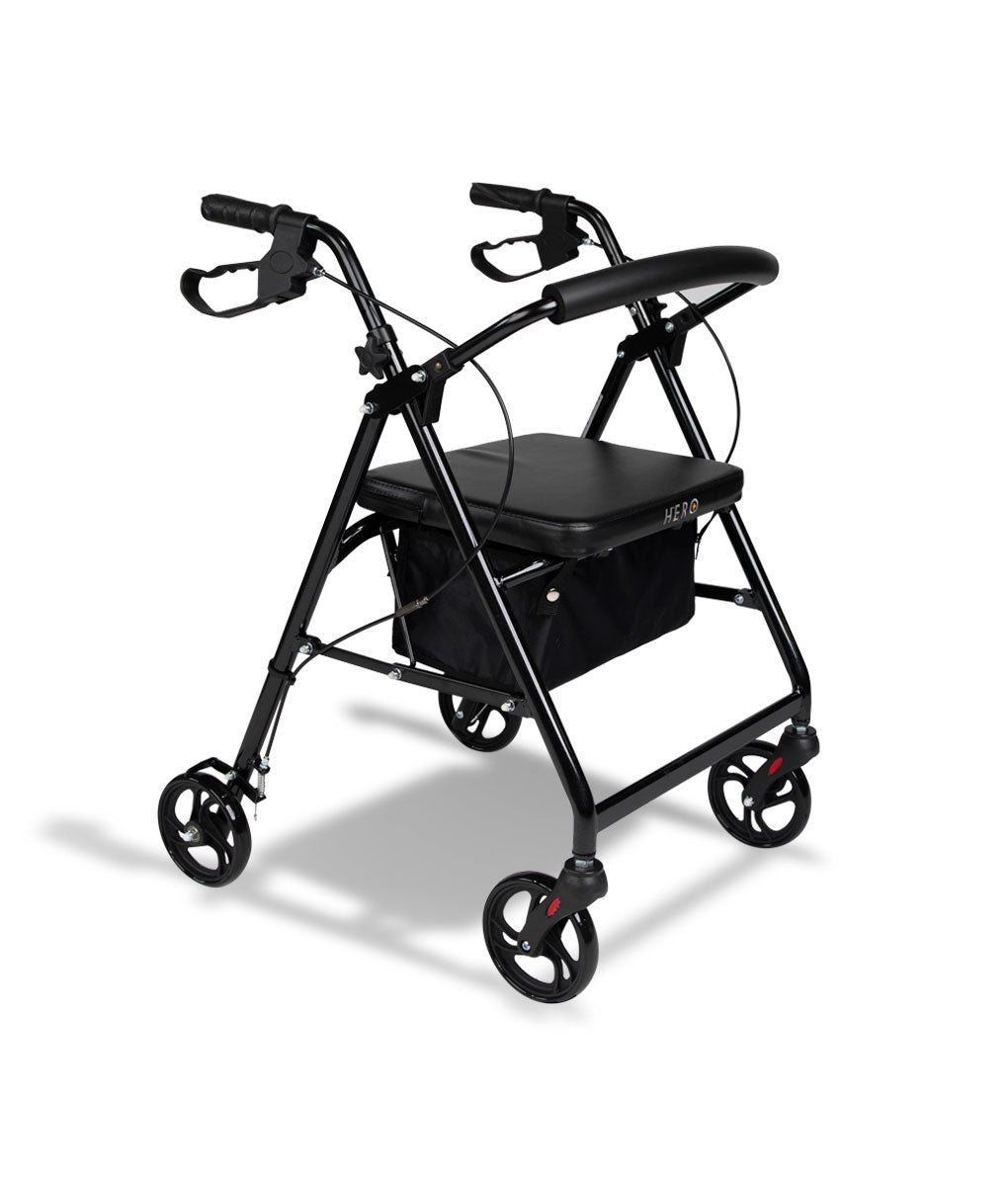 Hero Medical 4-Wheeled Mobility Walker – Walking Frame with Rollator ...