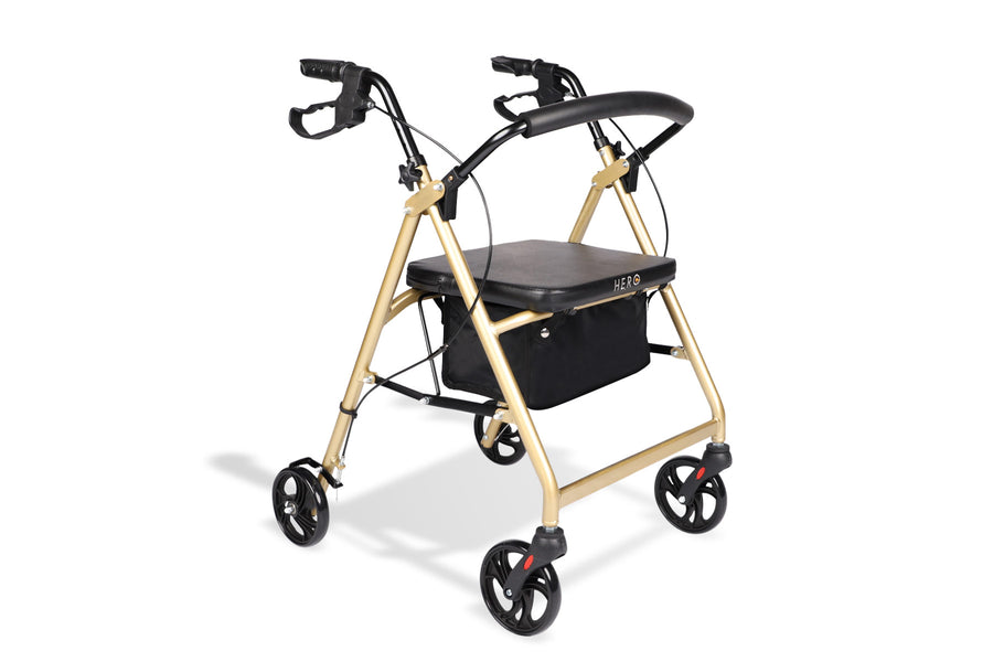 Hero Medical 4-Wheeled Mobility Walker – Walking Frame with Rollator ...